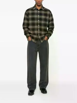 Nn07 Button-up Shirt Made In Soft Cotton And Woven In A Flannel Twill Weave - Black
