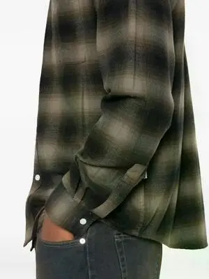 Nn07 Button-up Shirt Made In Soft Cotton And Woven In A Flannel Twill Weave - Black