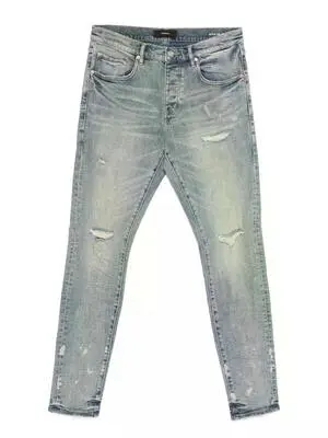 PURPLE BRAND Slashed Paint Jeans - Blue
