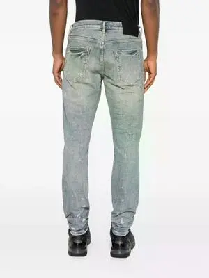 PURPLE BRAND Slashed Paint Jeans - Blue