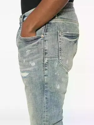 PURPLE BRAND Slashed Paint Jeans - Blue