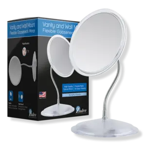 ZADRO Gooseneck Wall Mounted Makeup Mirror With 7x, Suction Cup - Clear