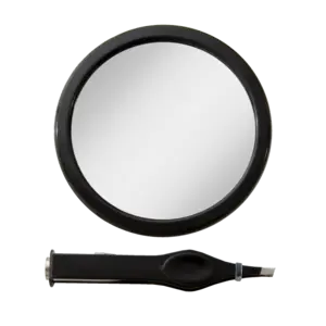 ZADRO Compact Mirror With 12x Magnification & Led Tweezer Set - Black