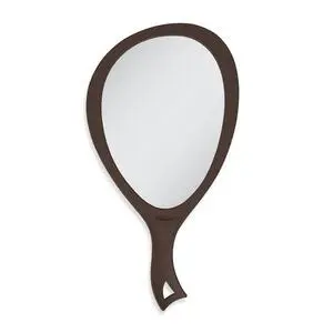 ZADRO Large Teardrop Handheld Mirror With Curved Handle - Chocolate