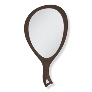 ZADRO Large Teardrop Handheld Mirror With Curved Handle Chocolate