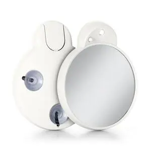 ZADRO Led Lighted Compact Mirror With 10x, Suction Cups - White