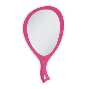 ZADRO Large Teardrop Handheld Mirror With Curved Handle - Bright Rose