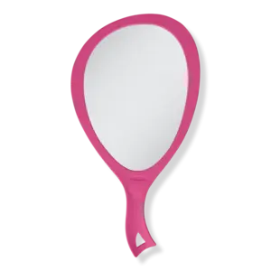 ZADRO Large Teardrop Handheld Mirror With Curved Handle - Bright Rose