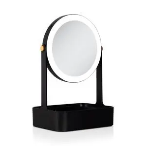 ZADRO Led Lighted Makeup Mirror With 5x/1x, Storage Drawer & Tray - Black