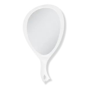 ZADRO Large Teardrop Handheld Mirror With Curved Handle - White