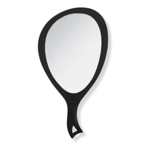 ZADRO Large Teardrop Handheld Mirror With Curved Handle - Black