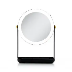 ZADRO Led Lighted Makeup Mirror With 5x/1x, Tray & Phone Holder - Black