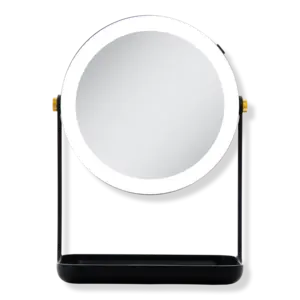 ZADRO Led Lighted Makeup Mirror With 5x/1x, Tray & Phone Holder - Black