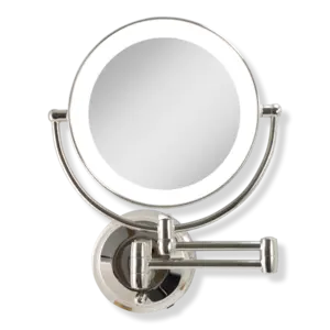 ZADRO Lighted Wall Mounted Makeup Mirror With 5x/1x Battery/cord Polished Nickel