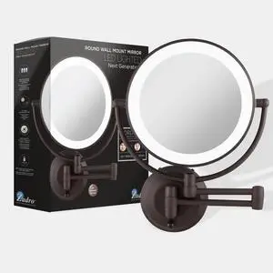 ZADRO Lighted Wall Mounted Makeup Mirror With 10x/1x Battery/cord - Oil Rubbed Bronze