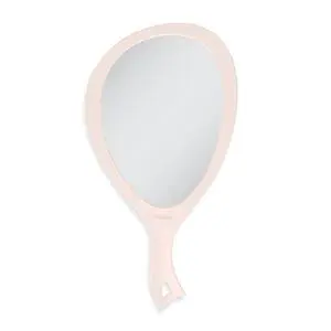 ZADRO Large Teardrop Handheld Mirror With Curved Handle - Pastel Pink