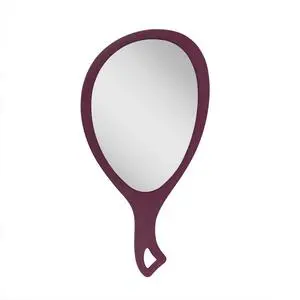 ZADRO Medium Teardrop Handheld Mirror With Curved Handle - Purple Garnet