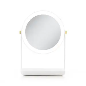 ZADRO Led Lighted Makeup Mirror With 5x/1x, Tray & Phone Holder - White