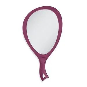 ZADRO Large Teardrop Handheld Mirror With Curved Handle - Magenta