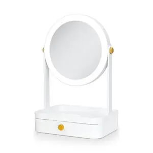 ZADRO Led Lighted Makeup Mirror With 5x/1x, Storage Drawer & Tray - White