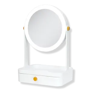 ZADRO Led Lighted Makeup Mirror With 5x/1x, Storage Drawer & Tray - White