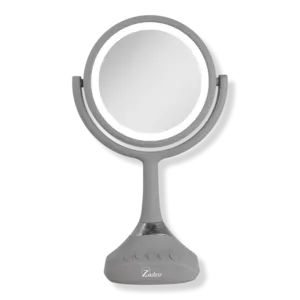 ZADRO Lighted Makeup Mirror 5x/1x, Bluetooth & Usb Charging Port - Gray