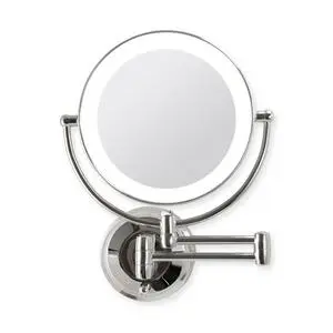 ZADRO Lighted Wall Mounted Makeup Mirror With 5x/1x Battery/cord - Chrome