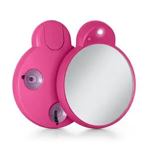 ZADRO Led Lighted Compact Mirror With 10x, Suction Cups - Pink