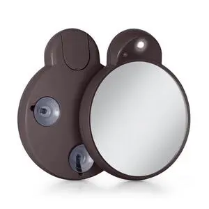 ZADRO Led Lighted Compact Mirror With 10x, Suction Cups - Chocolate