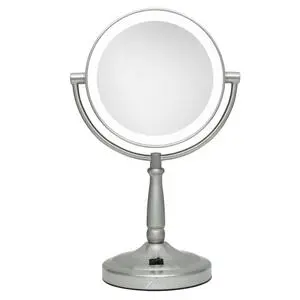 ZADRO Cordless Led Lighted Makeup Mirror With 5x/1x - Satin Nickel
