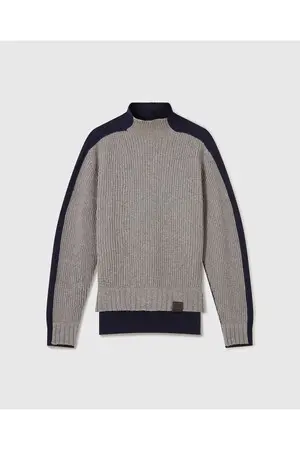 Stella McCartney Turtleneck Contrast Panel Jumper - Navy / Blue