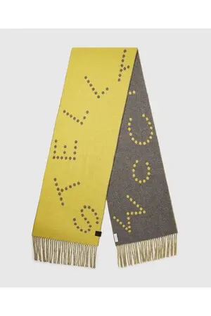 Stella McCartney Logo Fringe Scarf - Yellow