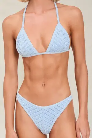 Devon Windsor Lucinda Knit Triangle Bikini Top - Metallic