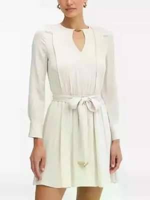 MARCIANO Keyhole Belted Mini Dress - Neutrals