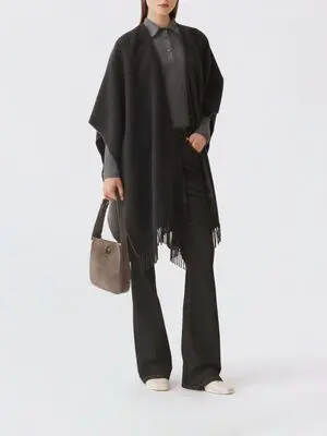 Fabiana Filippi Cape With Fringed Hem