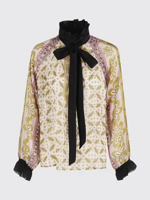 La DoubleJ Printed Blouse With Tie Neck