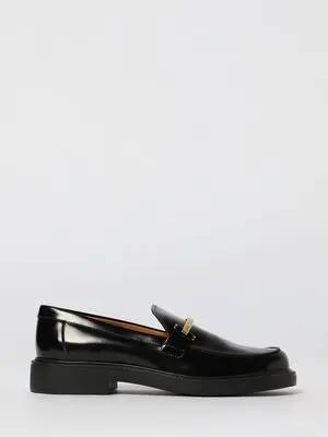 TOD'S Leather Loafers With Gold Hardware - Black