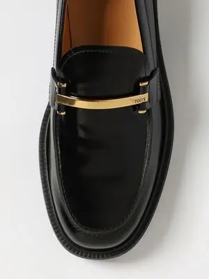 TOD'S Leather Loafers With Gold Hardware