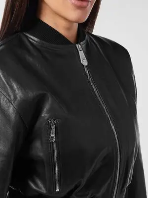Philipp Plein Leather Bomber Jacket