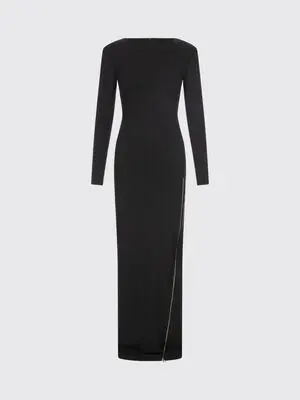 Philipp Plein Long Sleeve Maxi Dress With Zipper Detail - Black
