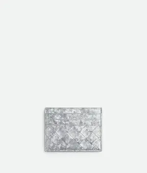Bottega Veneta Intrecciato Credit Card Case - Silver