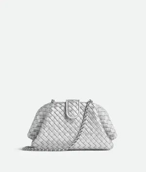 Bottega Veneta Small Lauren 1980 Clutch - Silver
