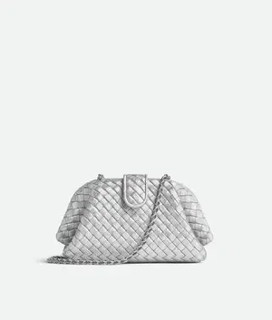 Bottega Veneta Small Lauren 1980 Clutch - Silver