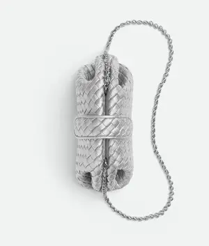 Bottega Veneta Small Lauren 1980 Clutch - Silver