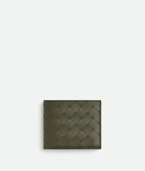 BOTTEGA  VENETA Intrecciato Bi-fold Wallet With Coin Purse - Crocodile