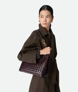 BOTTEGA  VENETA Intrecciato Leather Andiamo Top Handle Bag - Dark Barolo
