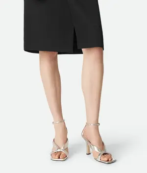Bottega Veneta Riva Strap Sandal - Silver