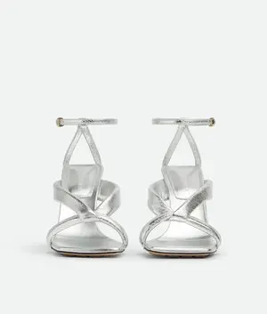Bottega Veneta Riva Strap Sandal - Silver