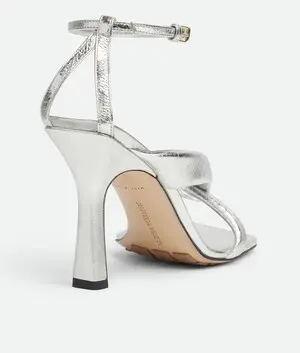 Bottega Veneta Riva Strap Sandal - Silver