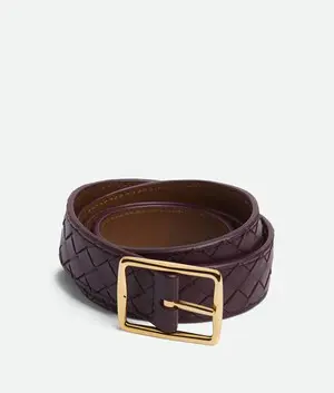 BOTTEGA  VENETA Bottega Veneta Reverso Belt - Dark Barolo/nocciola